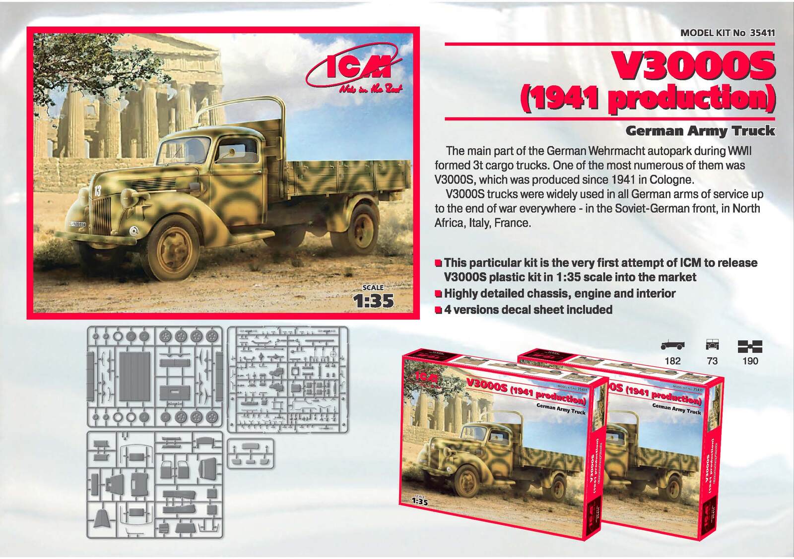 ICM 35411 German Army Truck V3000S (1941 production), WWII 1/35 35411