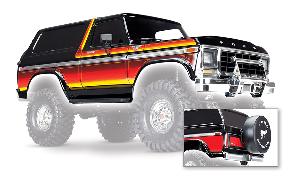 TRAXXAS 8010X Body, Ford Bronco, complete (black) - Traxxas
